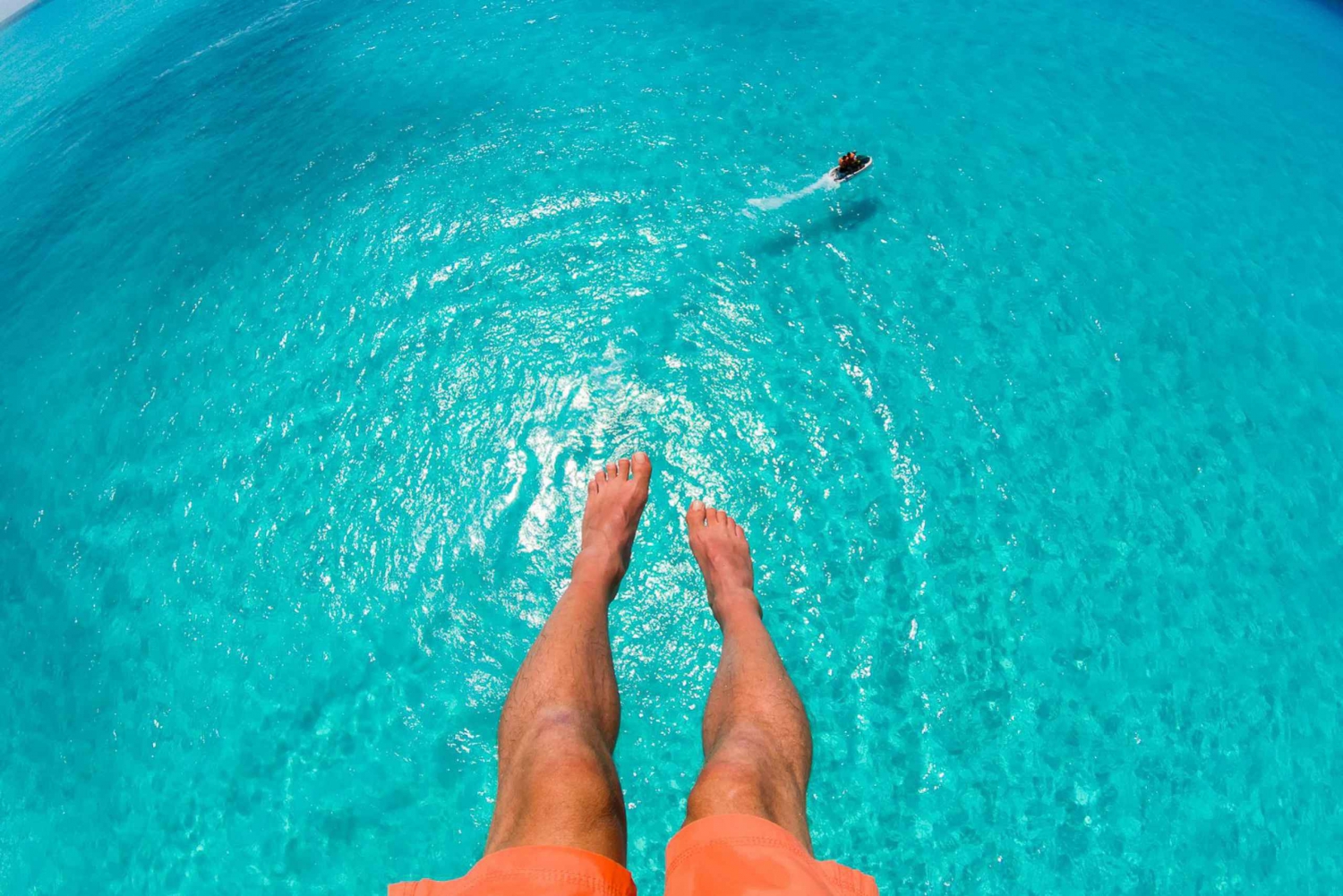 Parasail Over Cabbage Beach In Bahamas