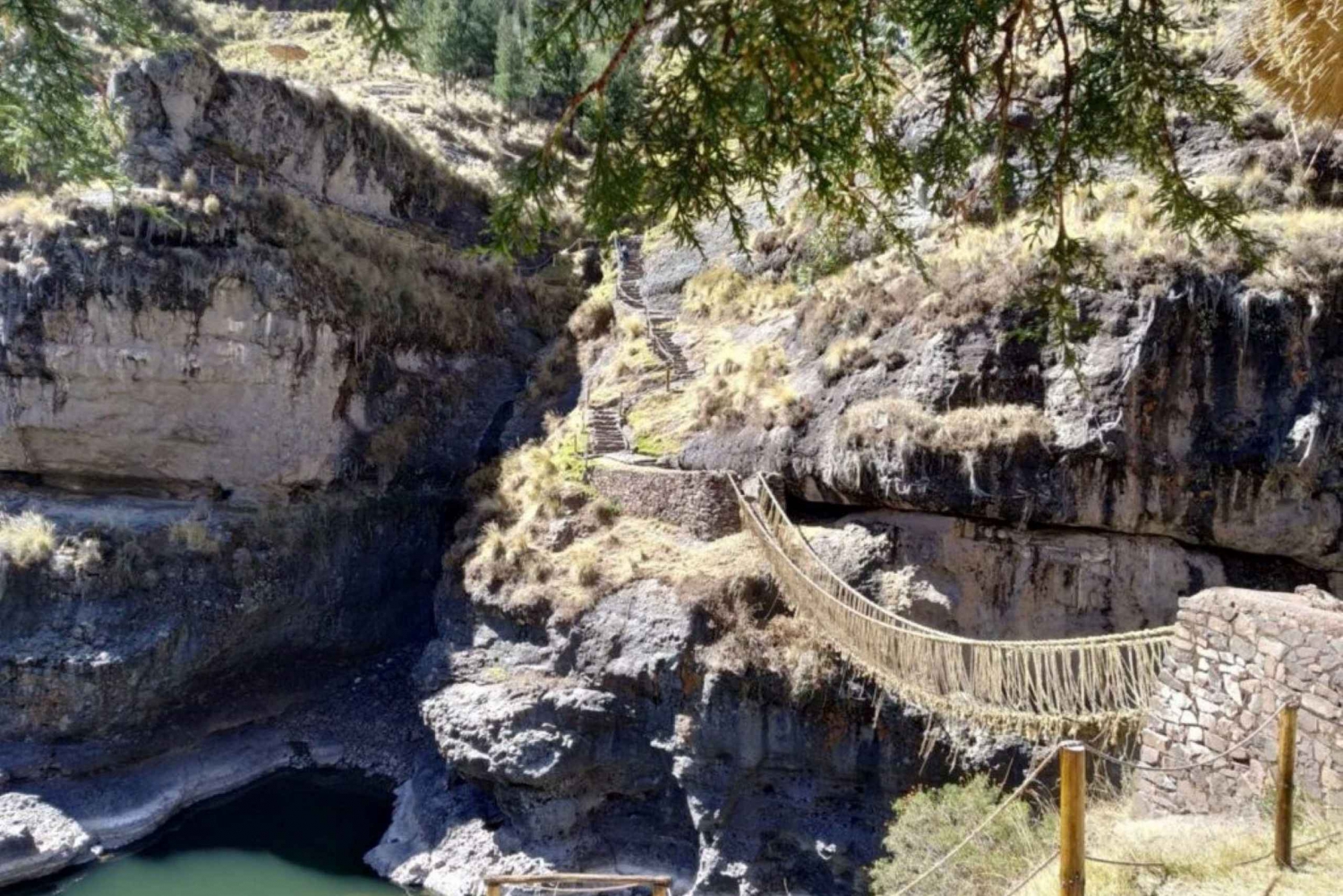 Qeswachaca the last Inca bridge in Peru
