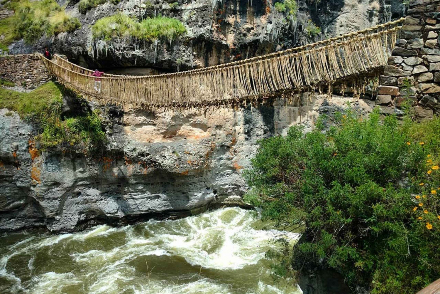 Qeswachaca the last Inca bridge in Peru